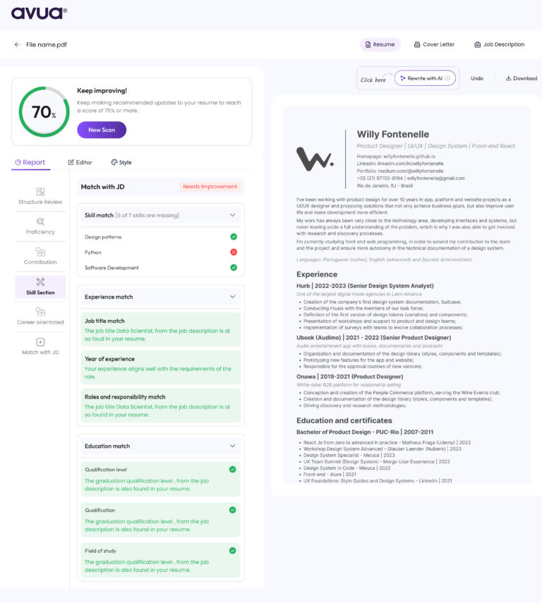 avua CV Analysis Tool
